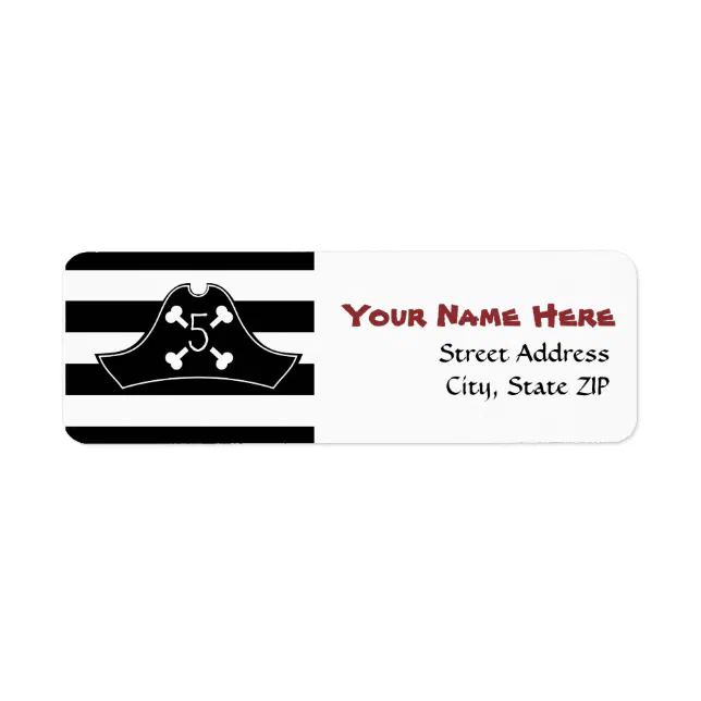 Pirate Hat Birthday Address Label | Zazzle