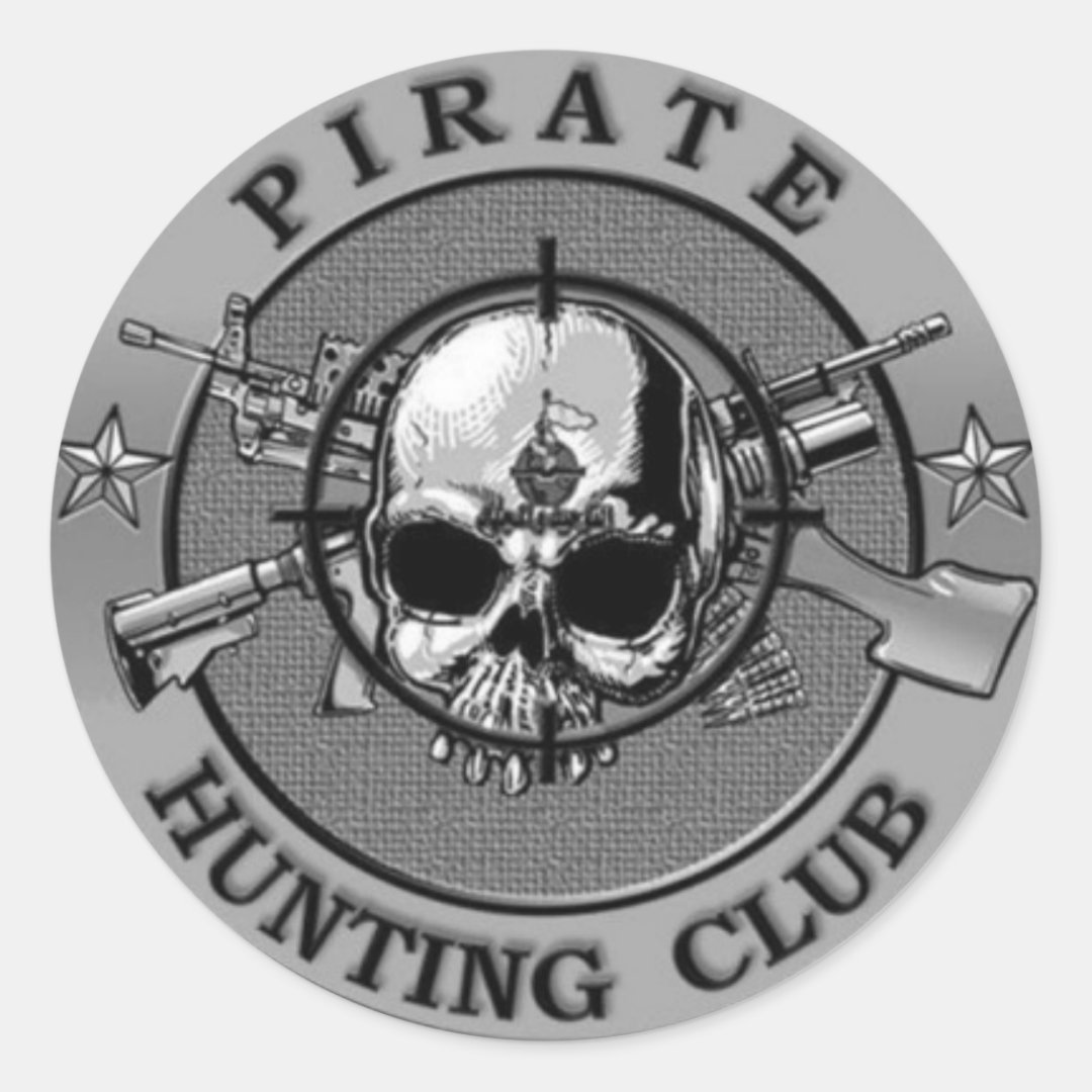 Pirate Hunting Club Stickers | Zazzle
