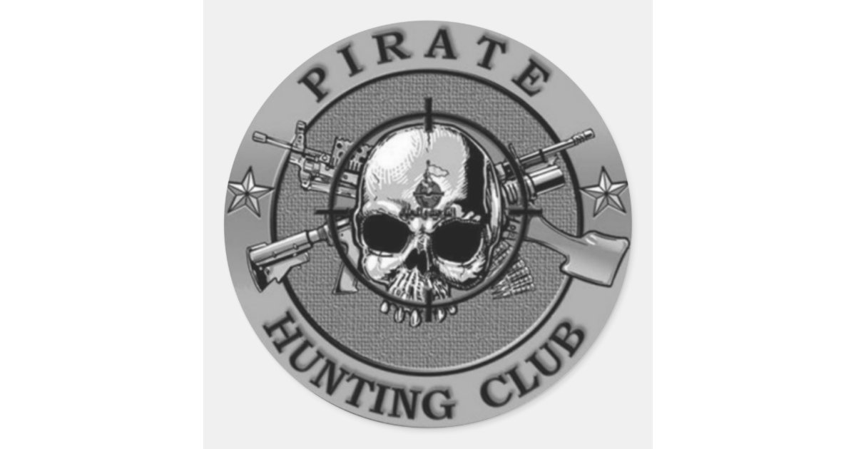 Pirate Hunting Club Stickers | Zazzle