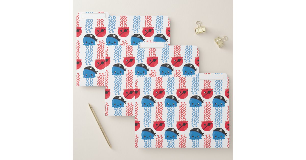 Pirate Jellyfish, Jellyfish Pattern, Sea Animals File Folder | Zazzle