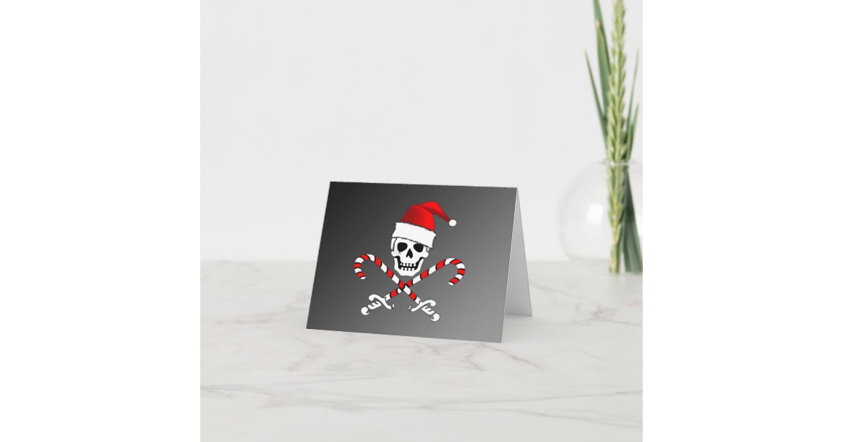 Pirate Jolly Roger Santa Christmas Card | Zazzle