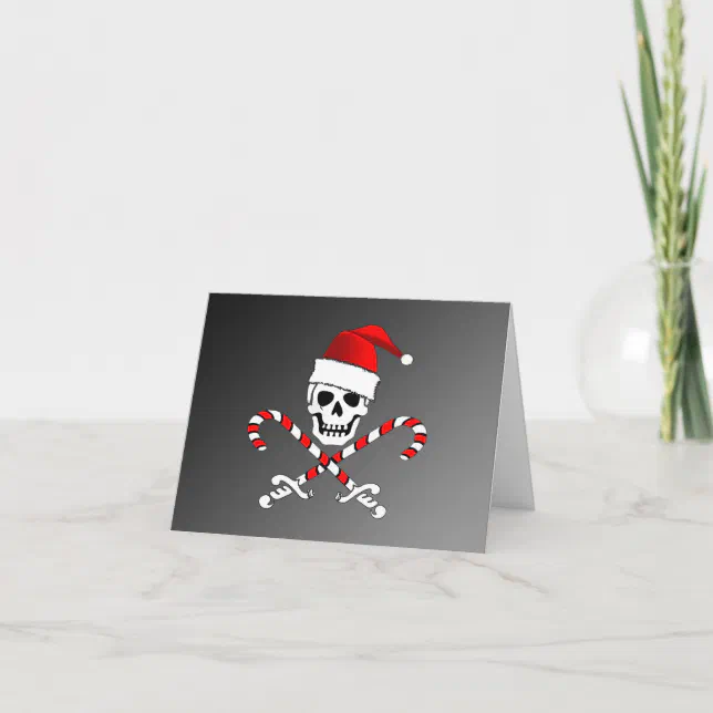 Pirate Jolly Roger Santa Christmas Card | Zazzle