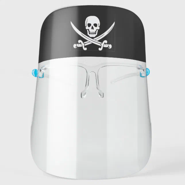 Pirate Jolly Roger Skull and Swords Flag Face Shield | Zazzle