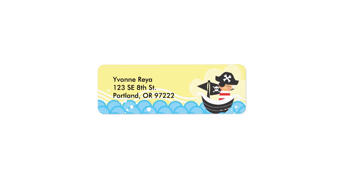 Pirate Kid Return Address Label | Zazzle