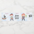 Pirate Kids Birthday on Blue Water Bottle Label | Zazzle