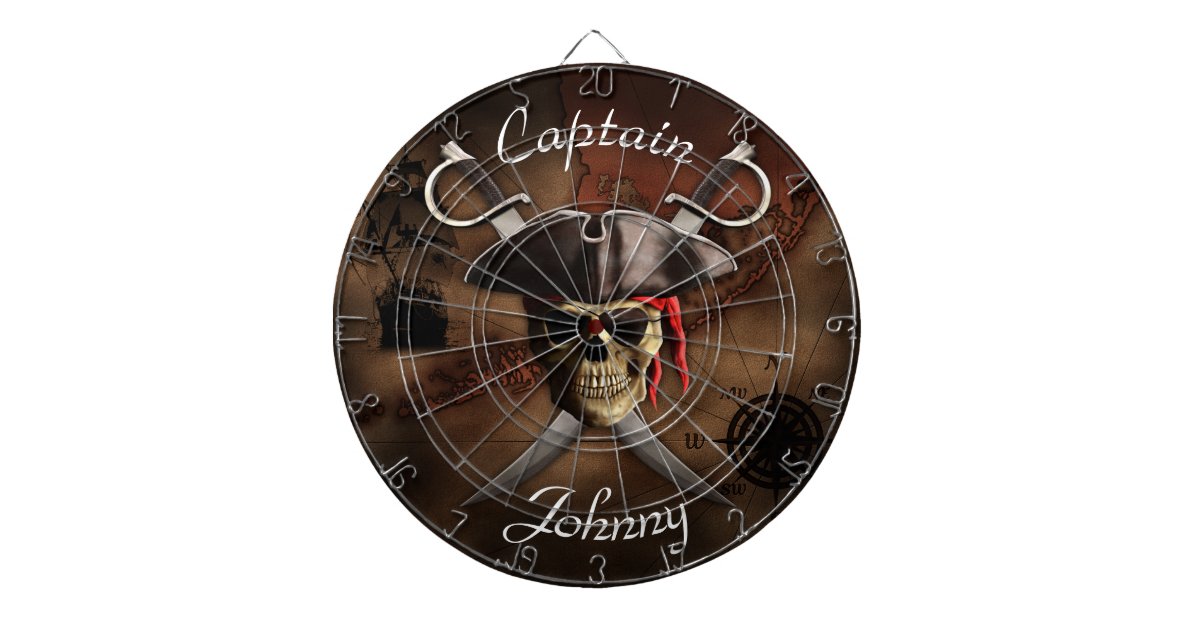 Pirate Map Custom Dartboard | Zazzle