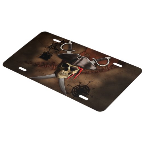 Pirate Map License Plate | Zazzle