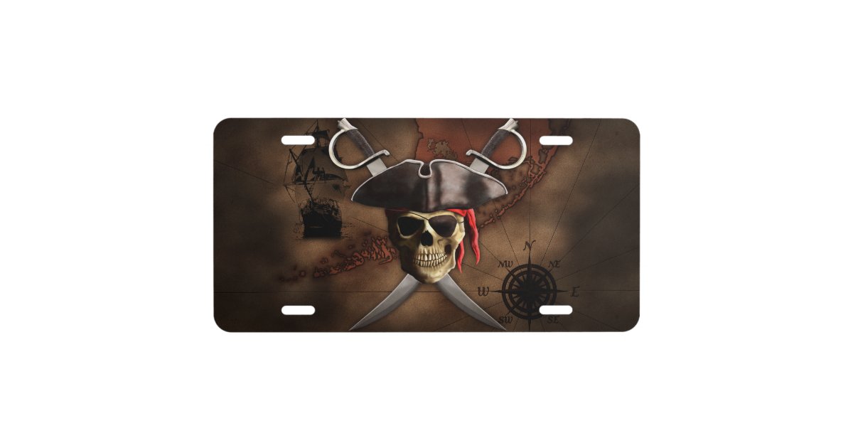 Pirate Map License Plate | Zazzle