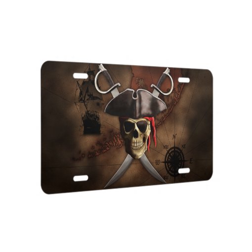 Pirate Map License Plate | Zazzle