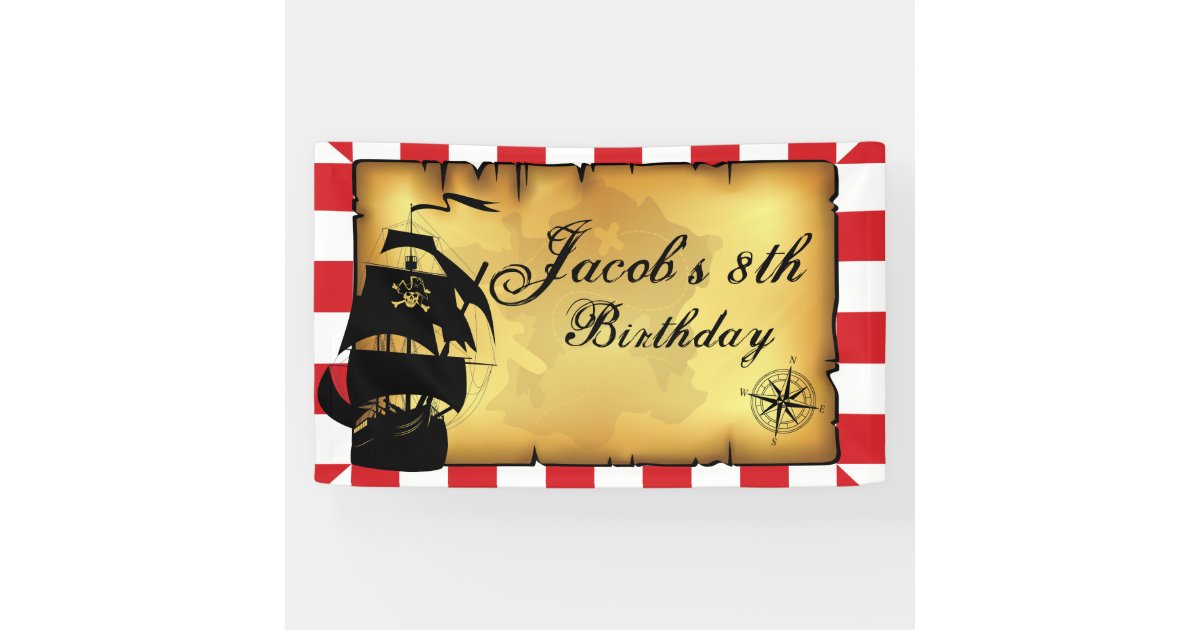 Pirate Map, Party Banner | Zazzle