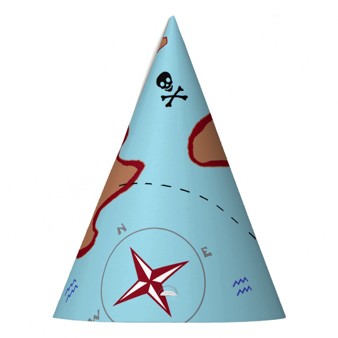 "Pirate Map" Party Hat | Zazzle