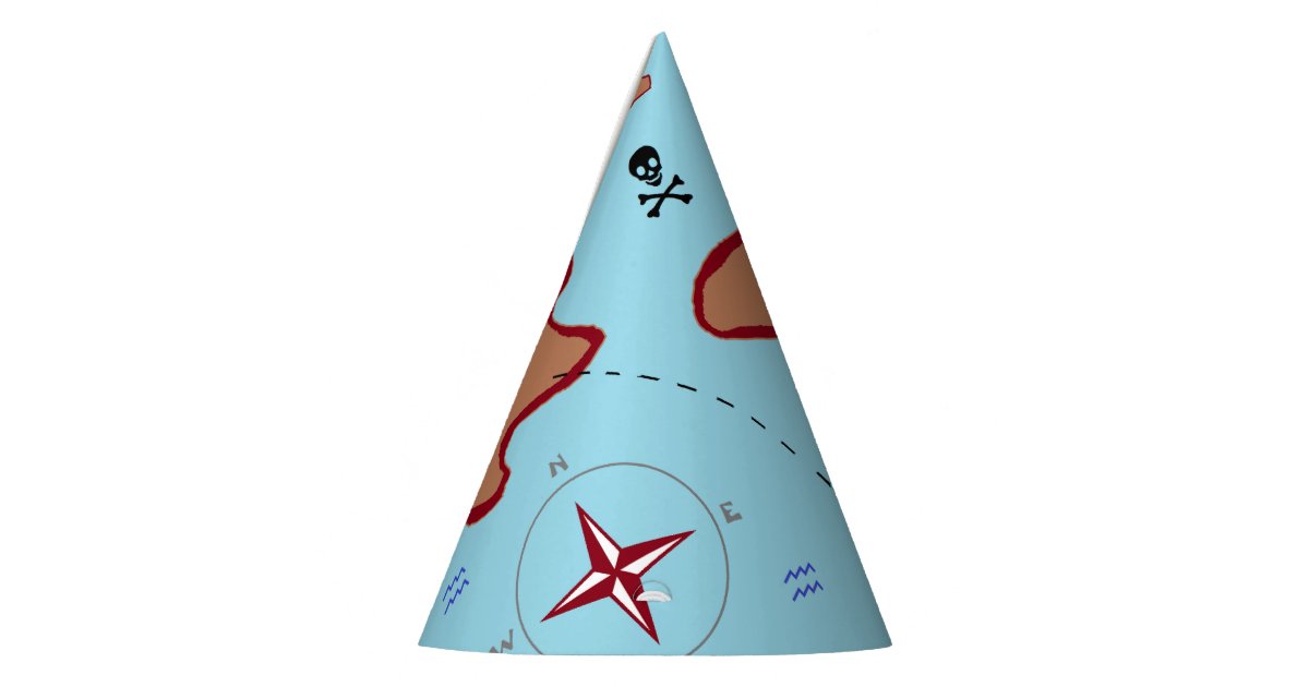 "Pirate Map" Party Hat | Zazzle