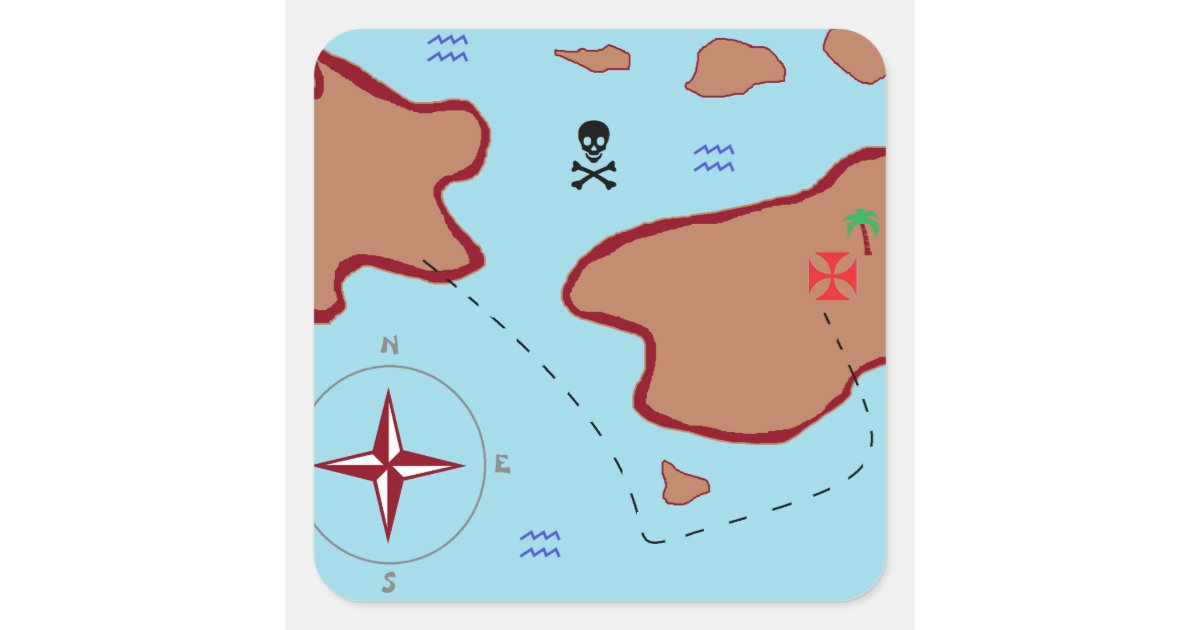 "Pirate Map" Stickers | Zazzle