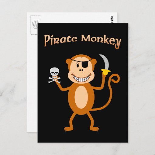 Pirate Monkey Postcard | Zazzle