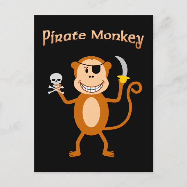 Pirate Monkey Postcard | Zazzle
