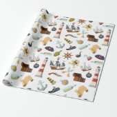 Pirate Nautical Icons Wrapping Paper | Zazzle