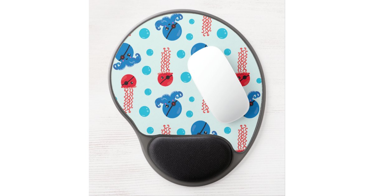 Pirate Octopus, Pirate Jellyfish, Sea Animals Gel Mouse Pad | Zazzle