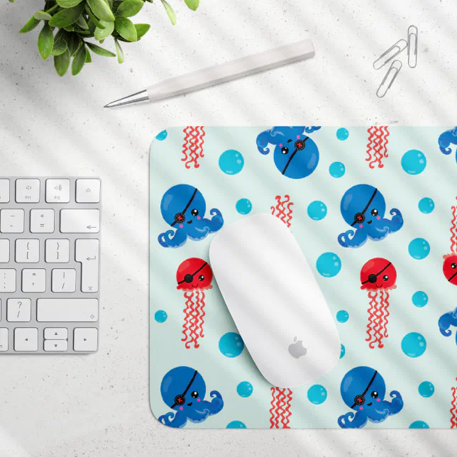Pirate Octopus, Pirate Jellyfish, Sea Animals Mouse Pad | Zazzle