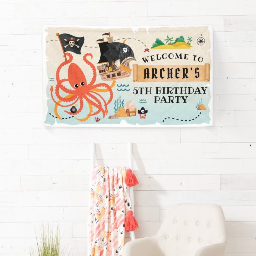 Pirate party backdrop, Kraken poster, Pirate Banner | Zazzle