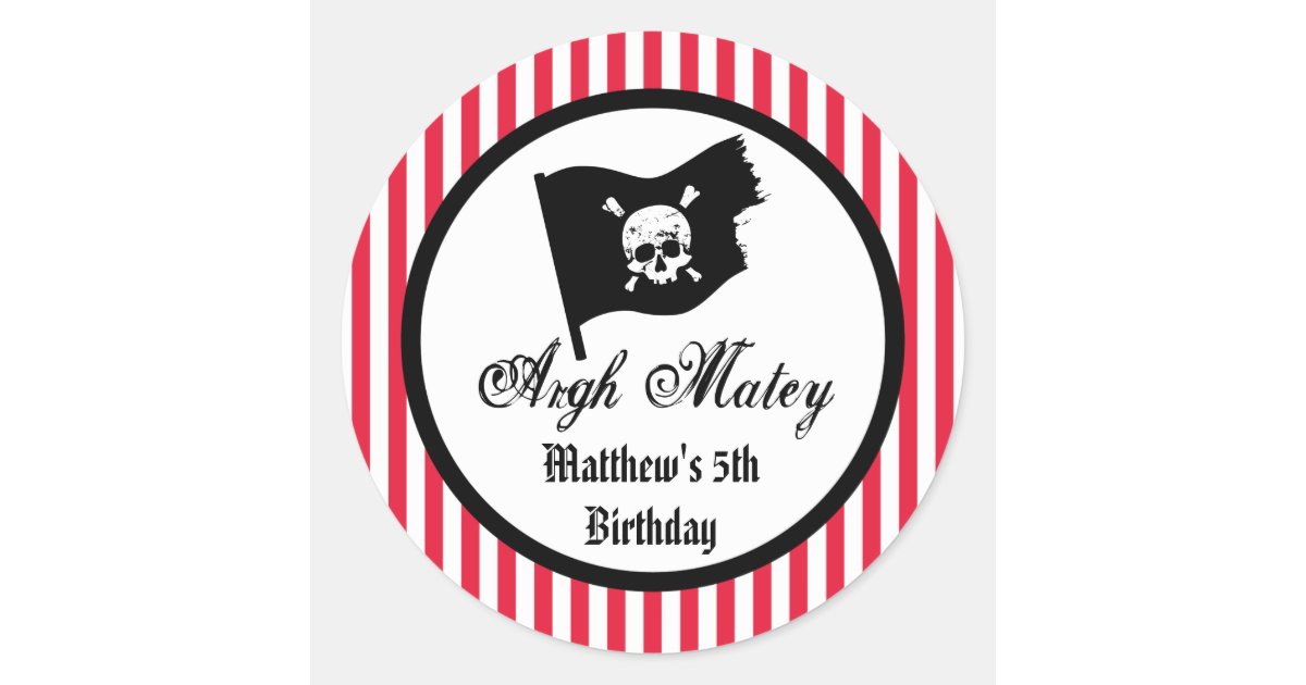 Pirate Party Stickers | Zazzle
