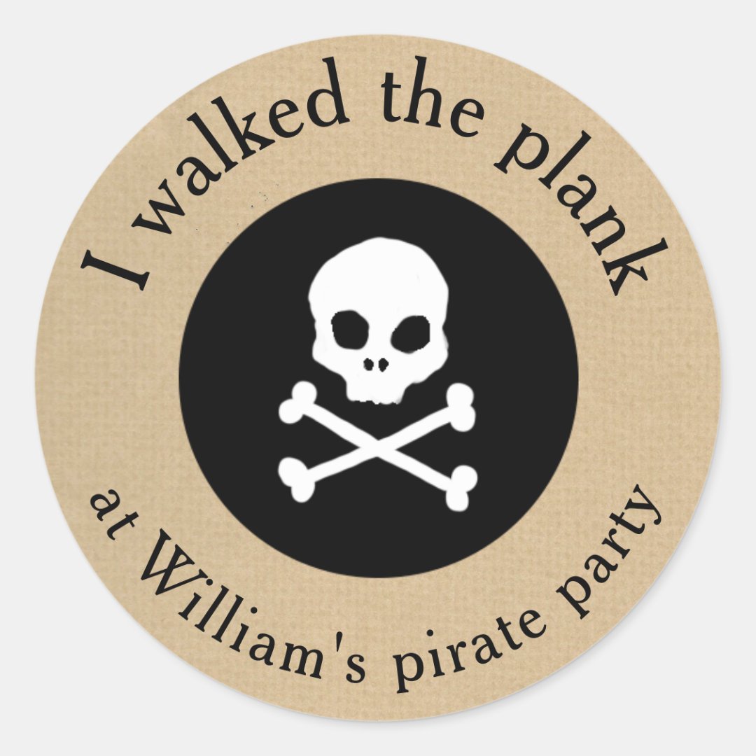 Pirate party walk the plank sticker | Zazzle