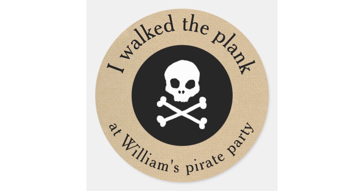 Pirate party walk the plank sticker | Zazzle