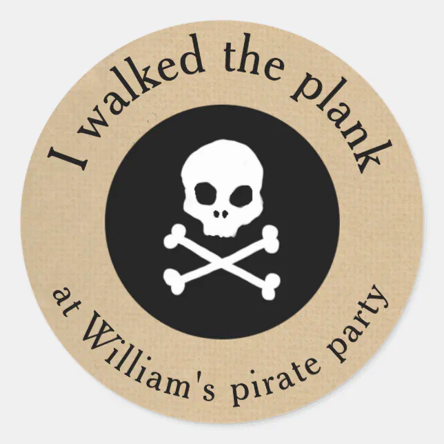 Pirate party walk the plank sticker | Zazzle