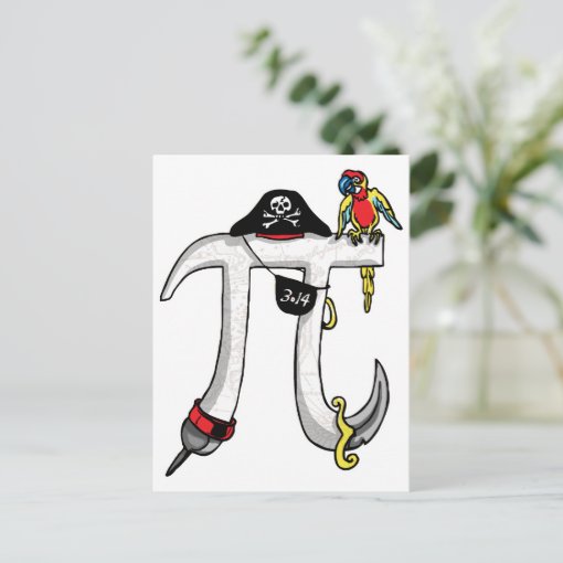 Pirate Pi Day Gear Postcard | Zazzle