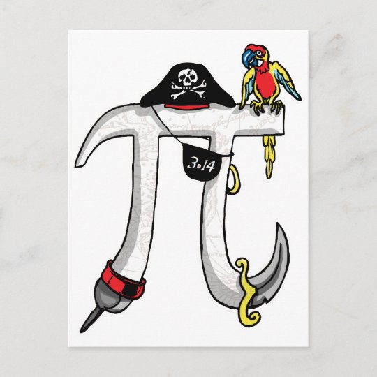 Pirate Pi Day Gear Postcard | Zazzle.com