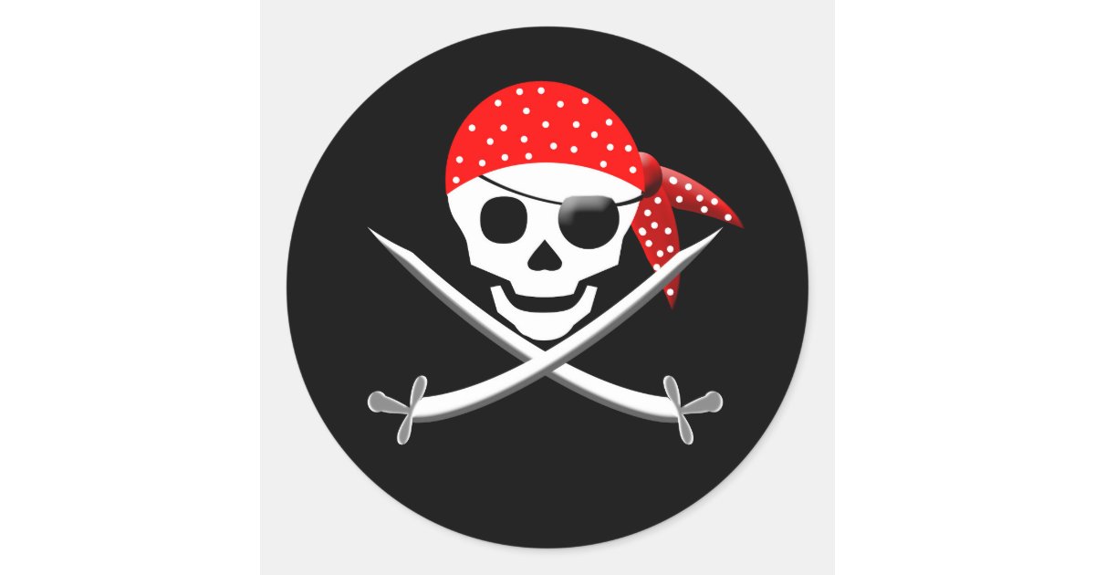 PIRATE ROUND STICKERS - PARTY | Zazzle