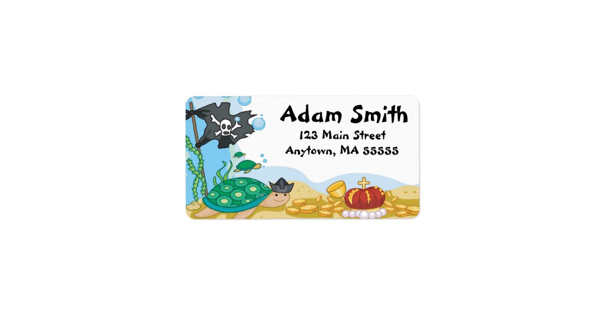 Pirate Sea Creatures Address Labels | Zazzle