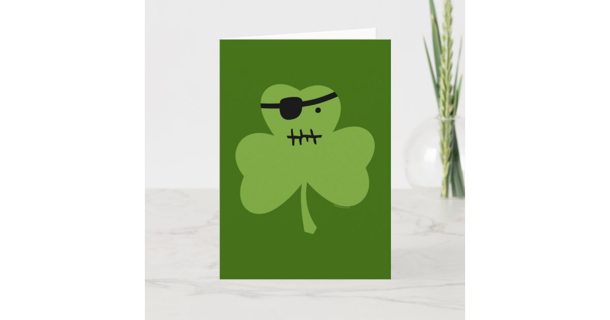 Pirate Shamrock Card | Zazzle