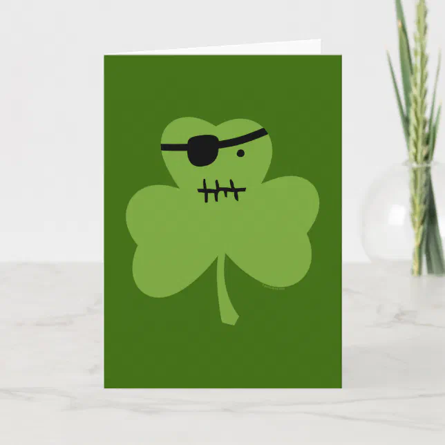 Pirate Shamrock Card | Zazzle