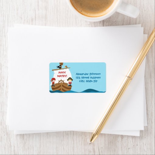 Pirate Ship Birthday Address Label | Zazzle