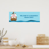 Pirate Ship Birthday Party Banner Poster | Zazzle
