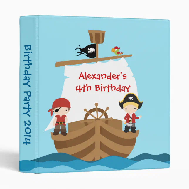 Pirate Ship Birthday Party Photo Album Binder | Zazzle