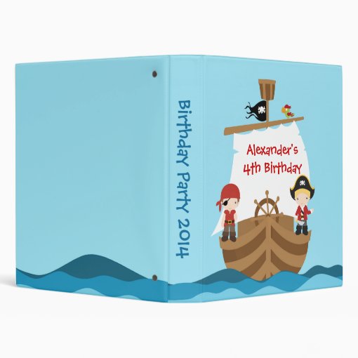 Pirate Ship Birthday Party Photo Album Binder | Zazzle