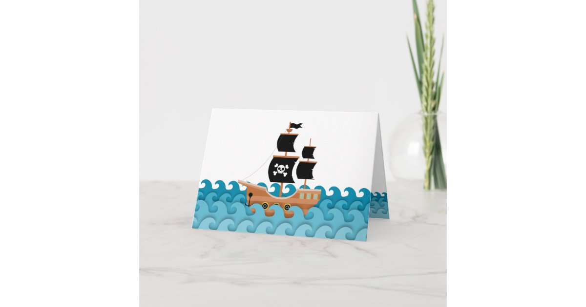 Pirate Ship Card | Zazzle