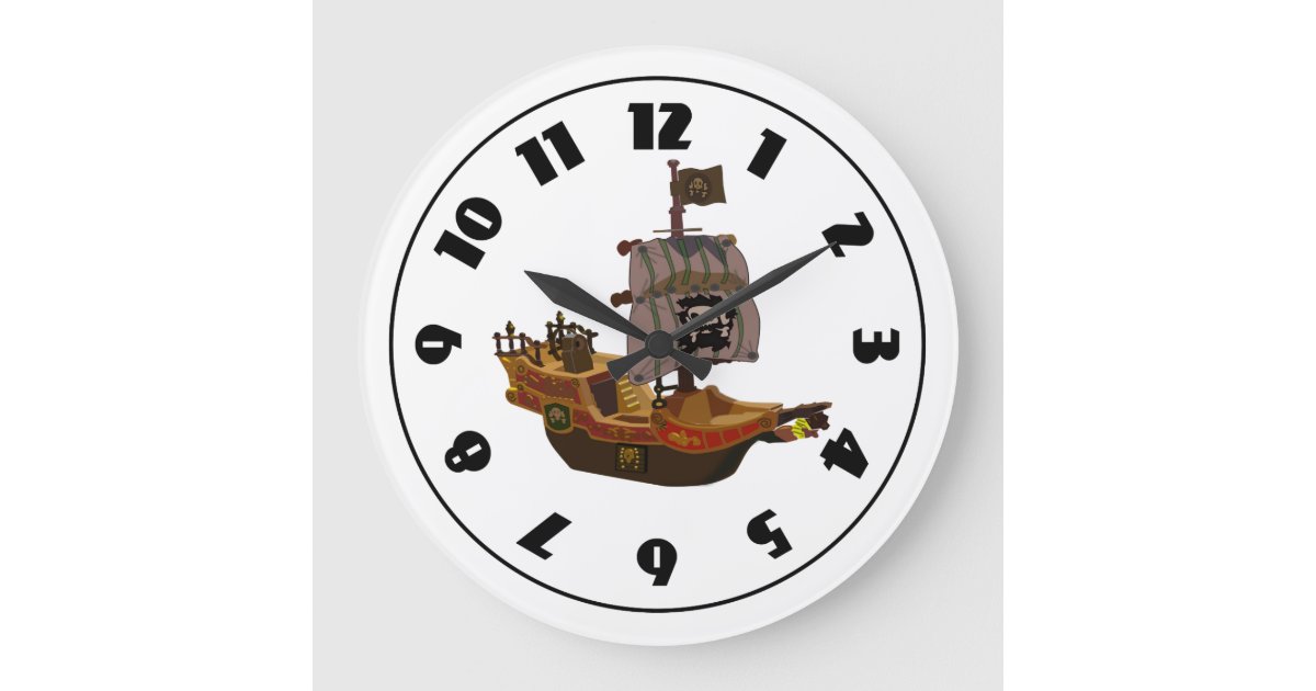 Pirate Ship Clock | Zazzle