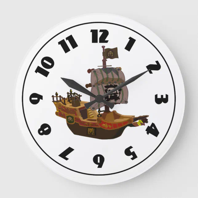 Pirate Ship Clock | Zazzle