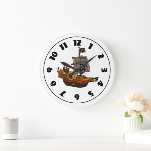 Pirate Ship Clock | Zazzle