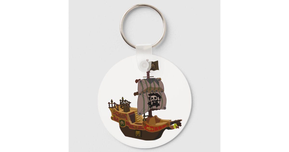 Pirate Ship Keychain | Zazzle