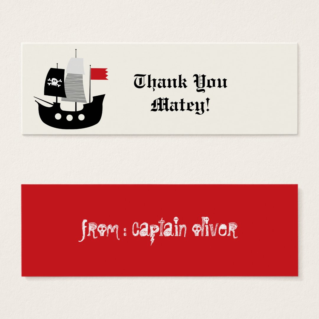 Pirate Ship Kids Birthday Party Favor Gift Tag | Zazzle