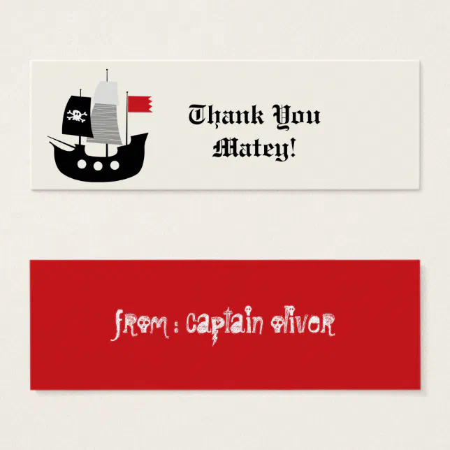 Pirate Ship Kids Birthday Party Favor Gift Tag | Zazzle
