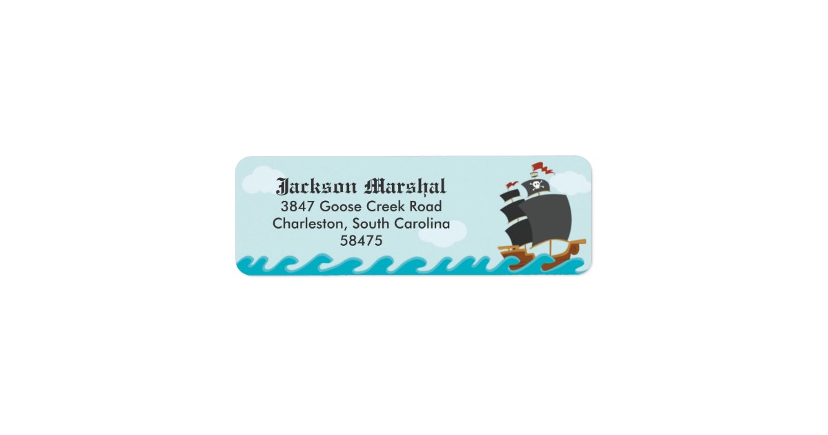 Pirate Ship Label | Zazzle