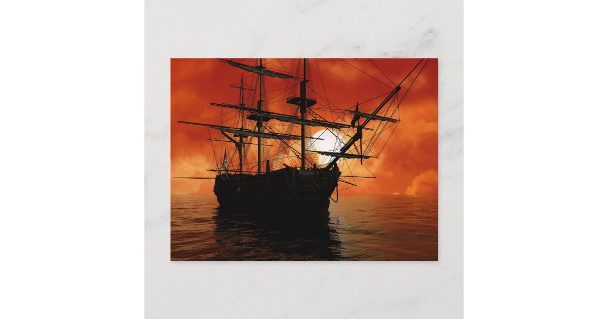 Pirate Ship Postcard | Zazzle