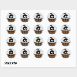 Pirate ship sticker for kids | Zazzle