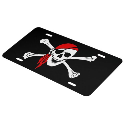 Pirate skull and crossbones license plate | Zazzle