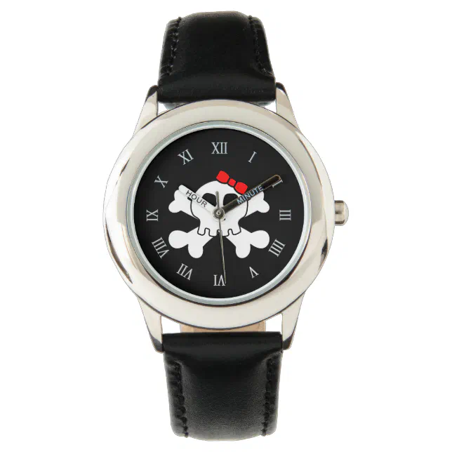 Pirate Skull and Crossed Cutlasses Creepy Art Watch | Zazzle