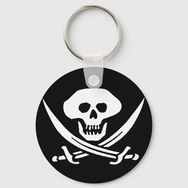 Pirate Skull and Swords Keychain | Zazzle